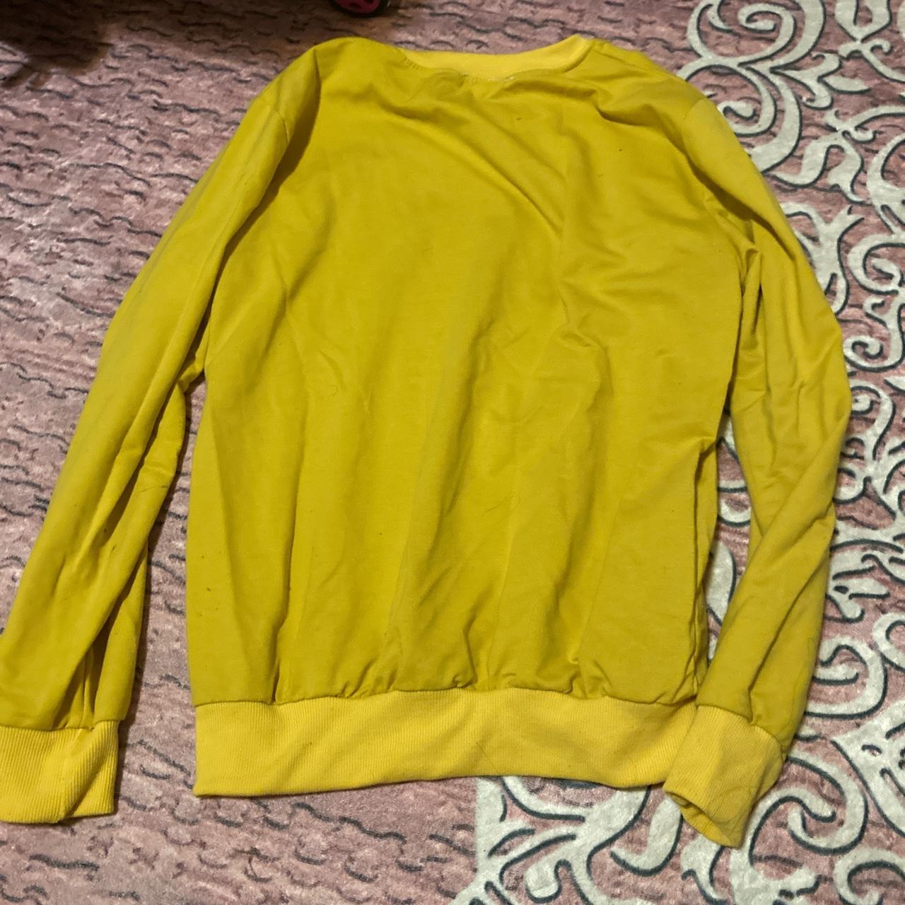 cute kawaii yellow “made it better” text sweater... - Depop