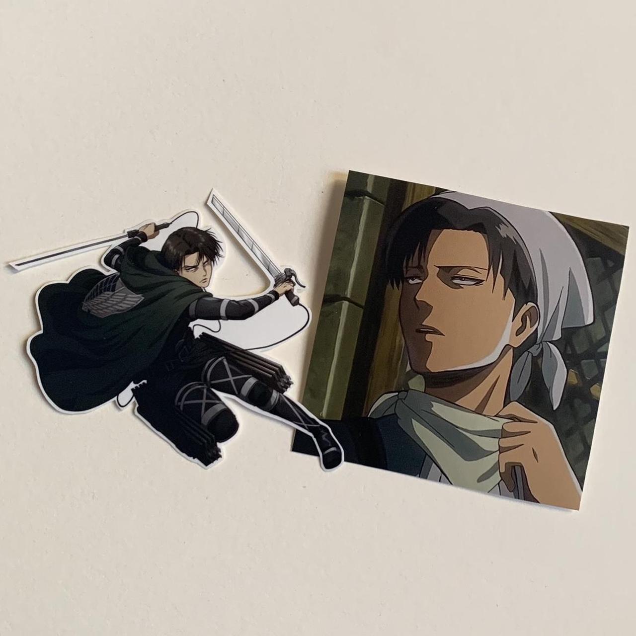 2 Piece Levi Ackerman Stickers Measuring various... - Depop