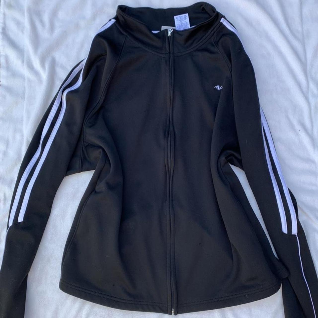 Adidas Women's Black and White Jacket | Depop