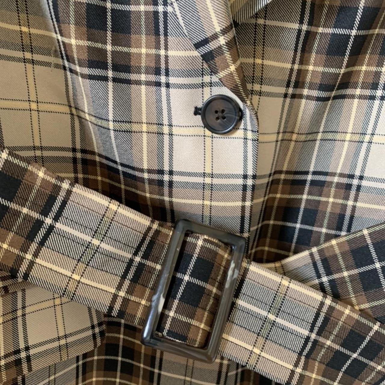 ASOS brown checked belted blazer/ suit jacket.... - Depop