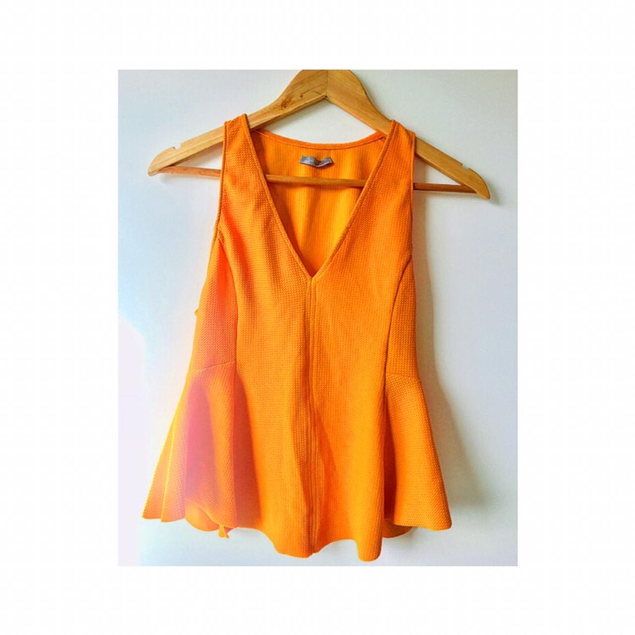 ZARA W&B COLLECTION SIZE M Bright Burnt Orange... - Depop