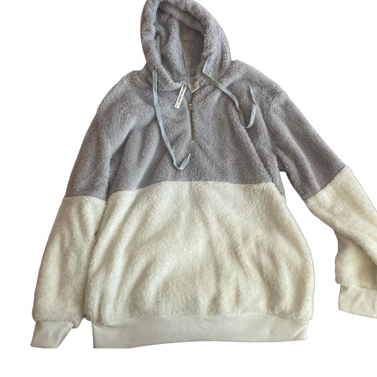 super soft fluffy sweater hoodie 🤍 i bought this in... - Depop