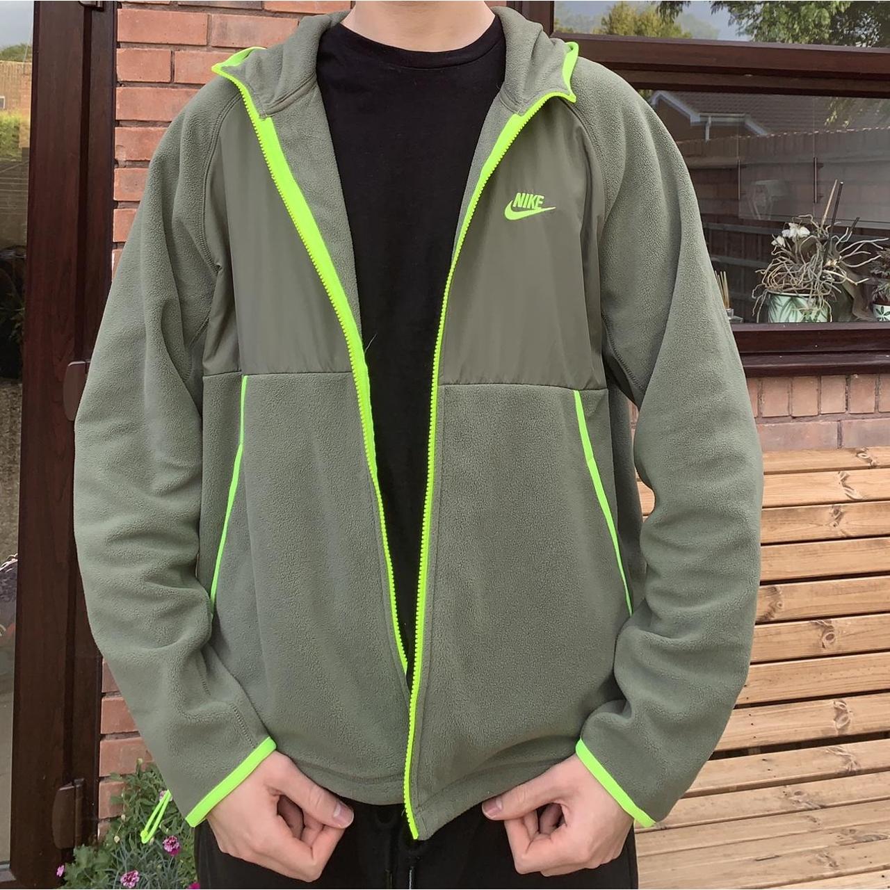 Nike neon fleece, immaculate condition only worn a... - Depop