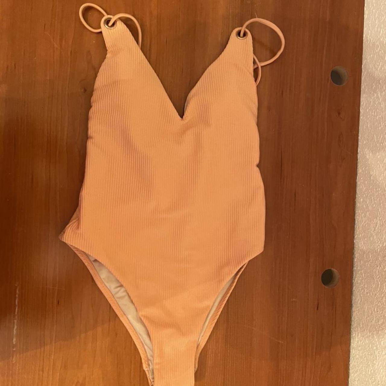 Pacsun full piece bikini peach #beach #swim #summer... - Depop