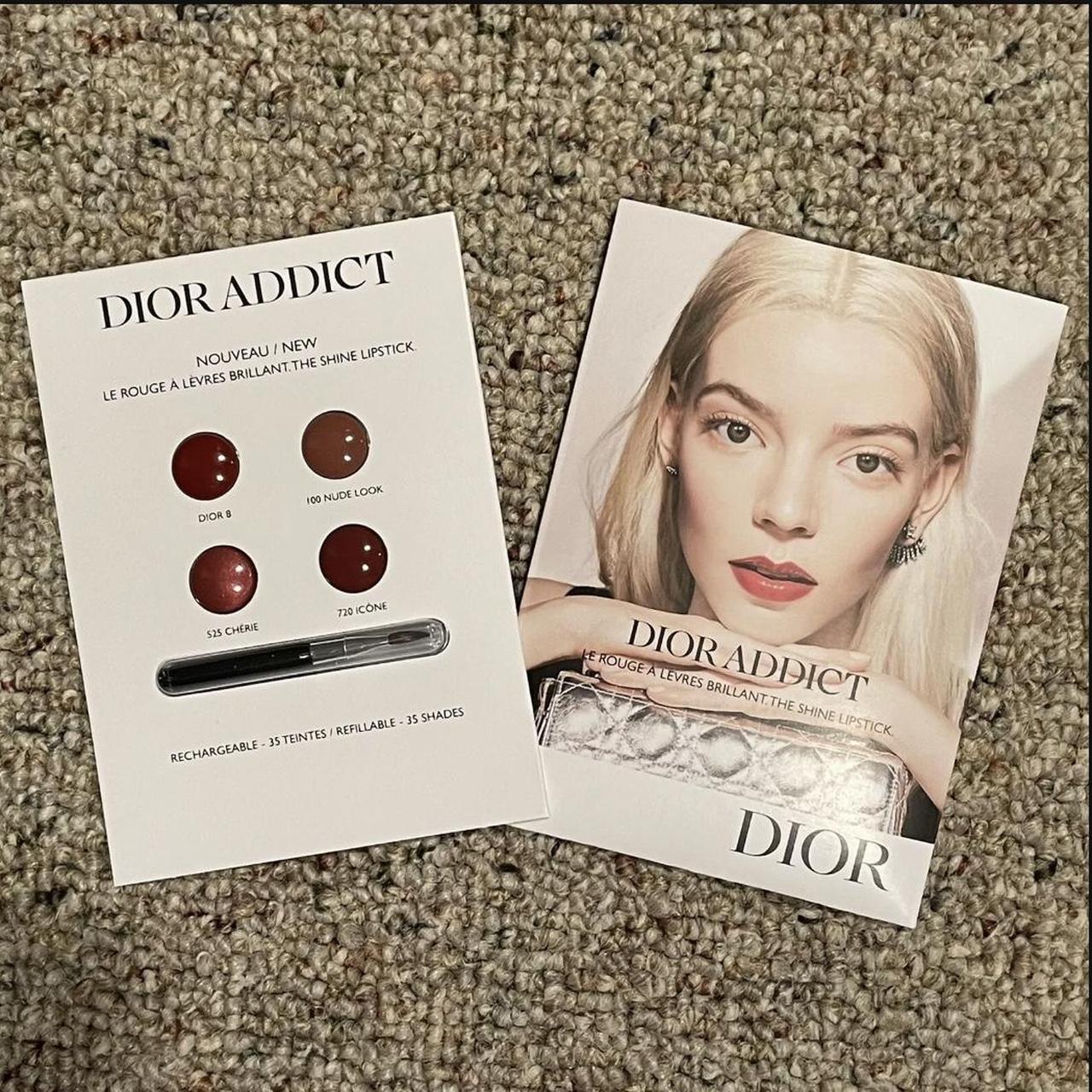 Dior Addict Shine Lipstick Sample Card w/ Brush -... - Depop