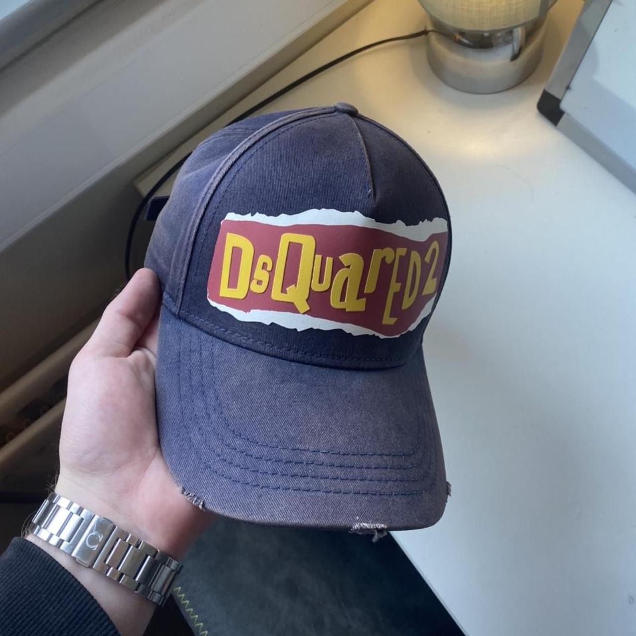 Dsquared2 Men's Blue and Yellow Hat | Depop
