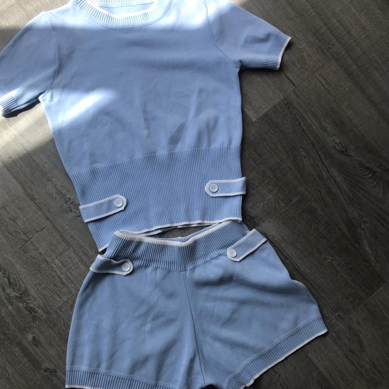 Baby Blue co ord twin set - Depop