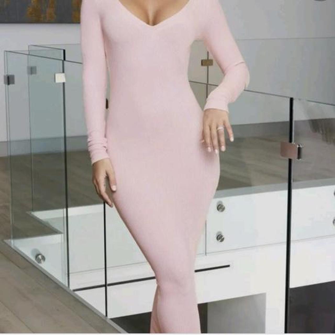 📌 Oh Polly Walk the Walk pink blush ribbed maxi... - Depop