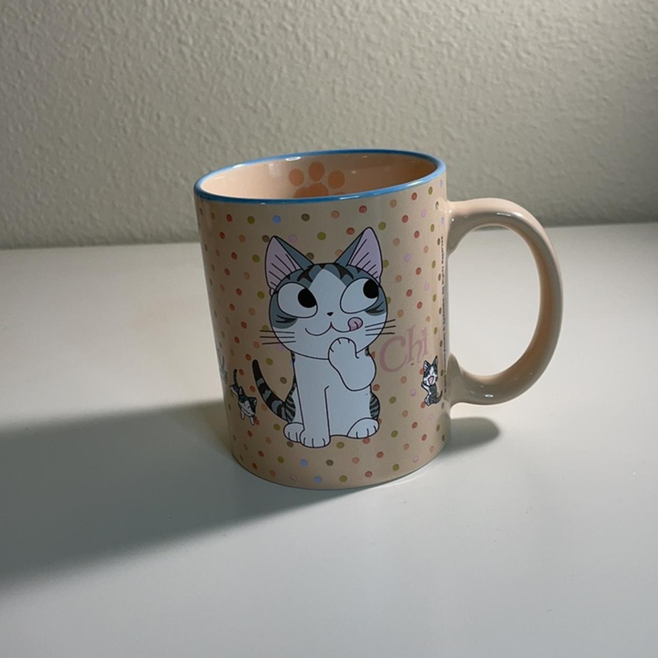 Peach colored cat mug. Gorgeous light peachy color... - Depop