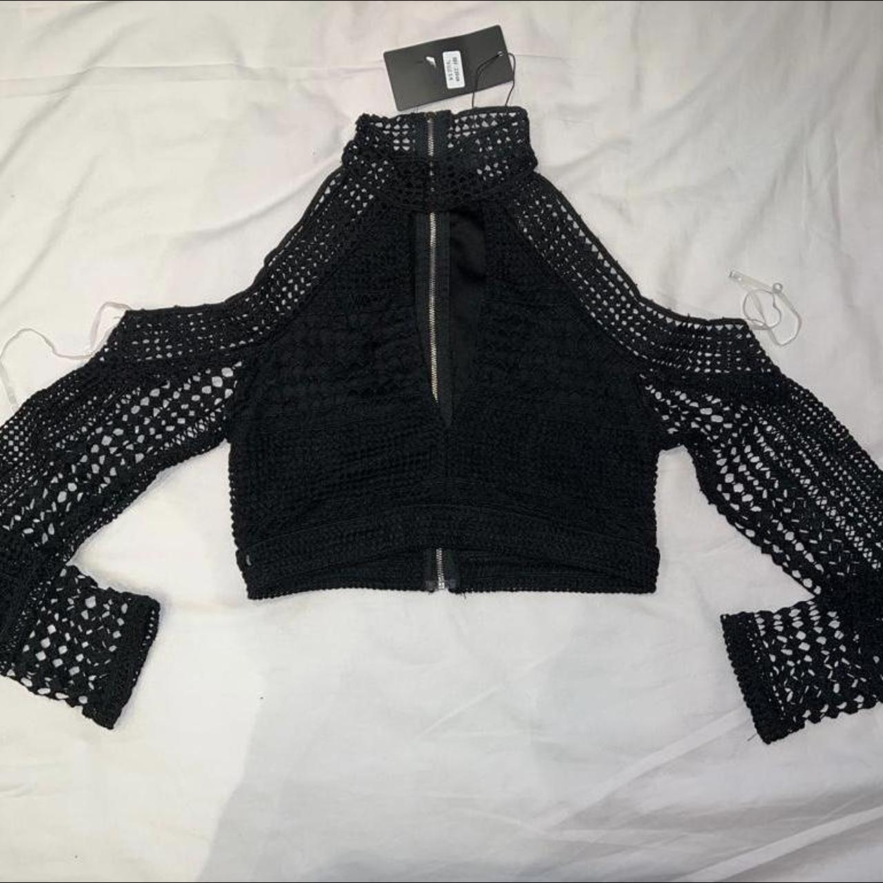 Mesh black top , perfect for a festival or night... - Depop
