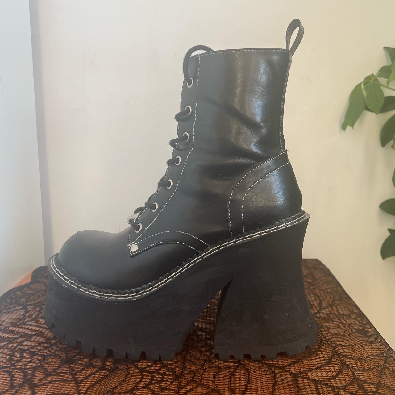 Delias Chunky Bratz Platform Boots 🖤 Vegan Leather 🖤 Depop