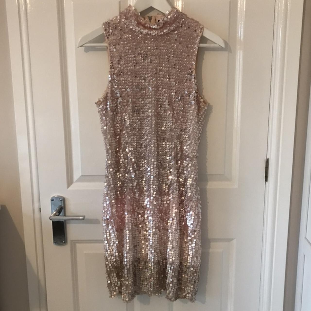 French Connection ombré pink sparkly sequin mini... - Depop