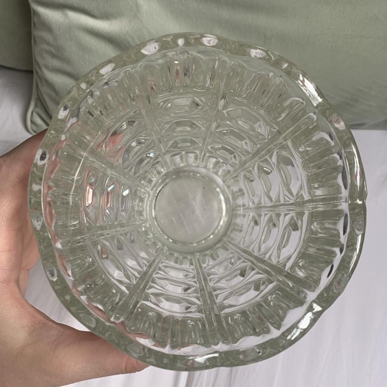 💕 Beautiful Vintage Glass Flower Vase Clear Glass Depop