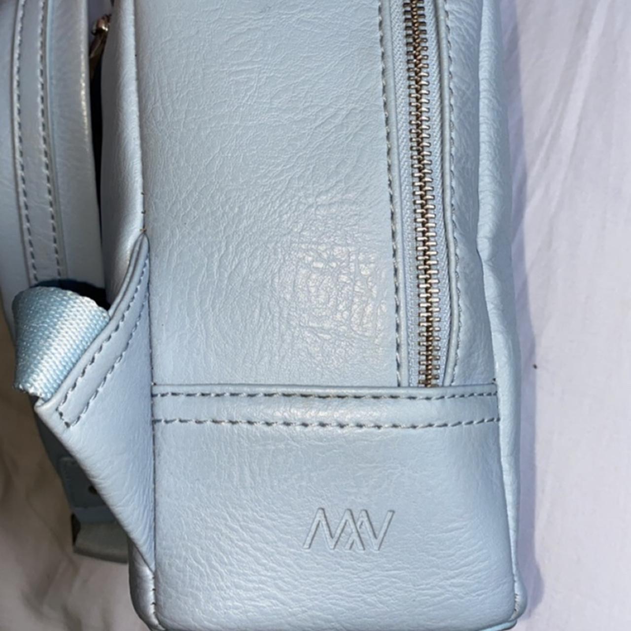 Powder blue mini backpack made from 100% vegan... - Depop