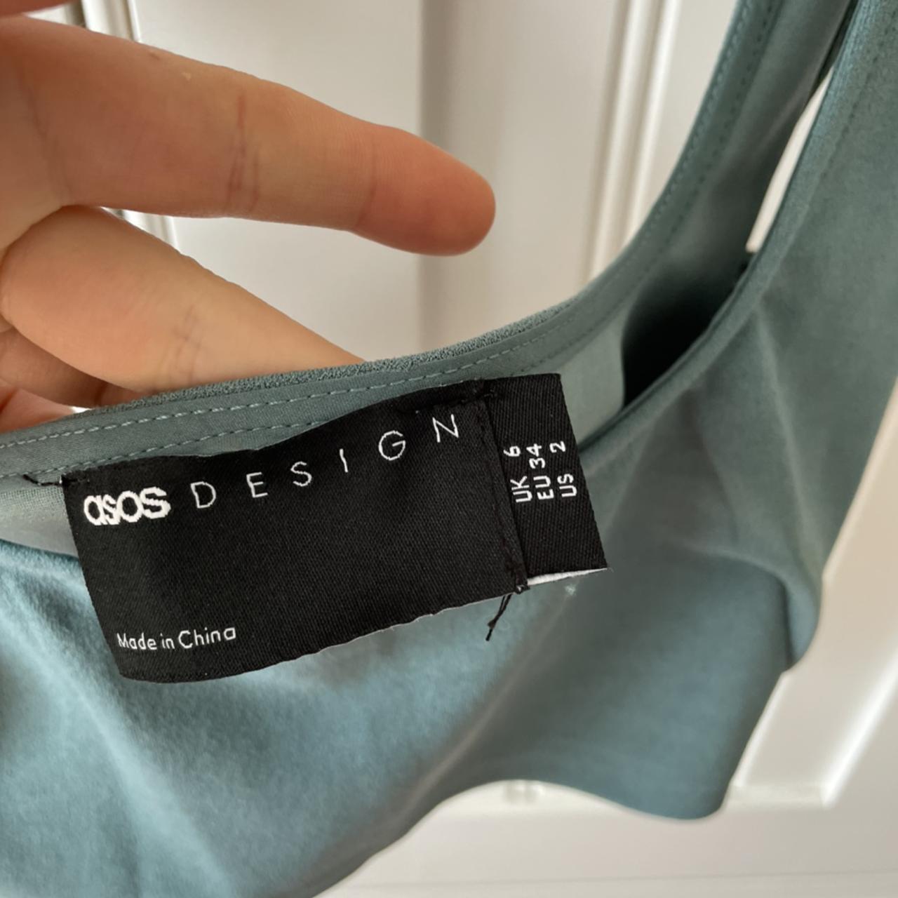 Green square neck cami top, ASOS, UK6, never worn,... - Depop