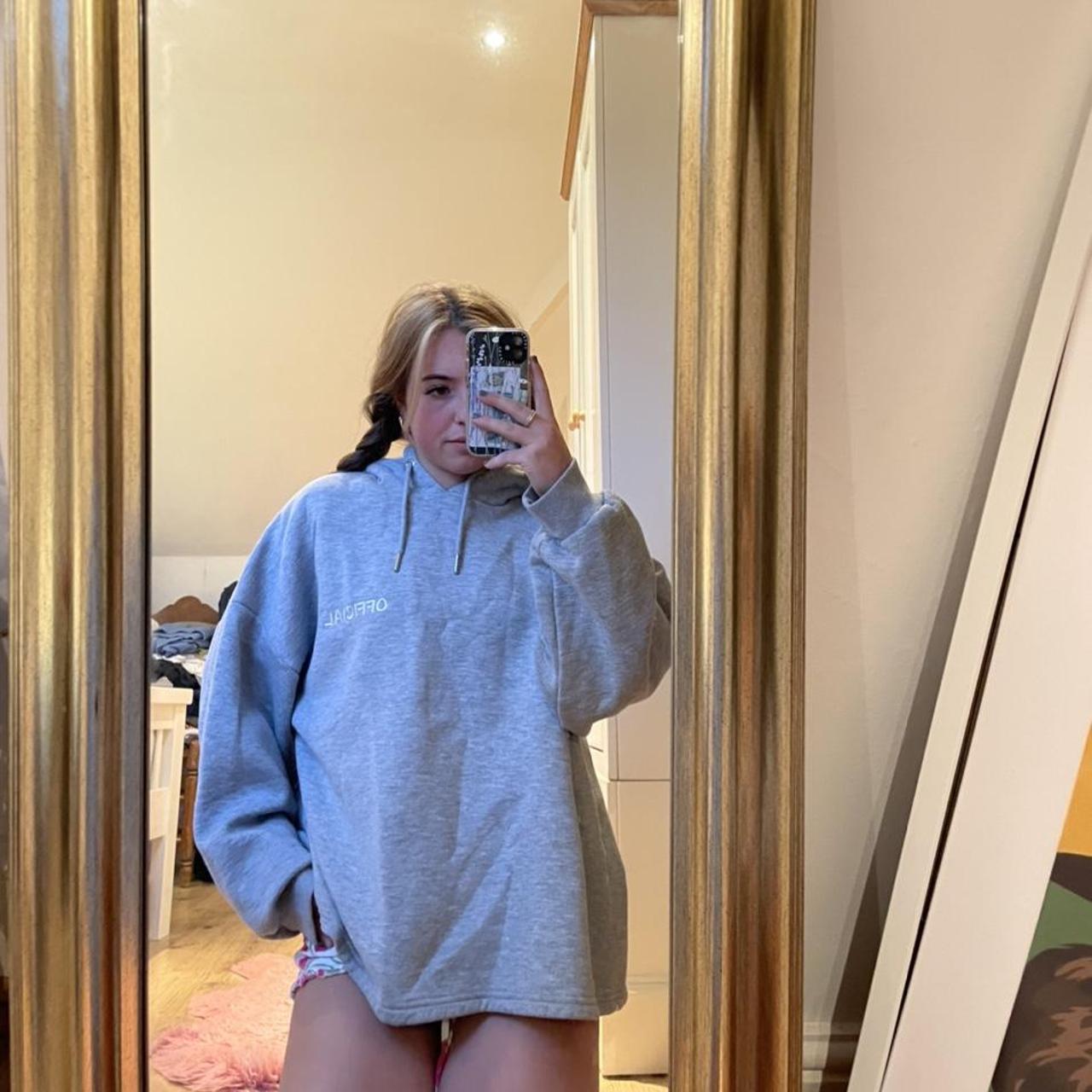 Grey ASOS official hoodie Label has been cut out... - Depop