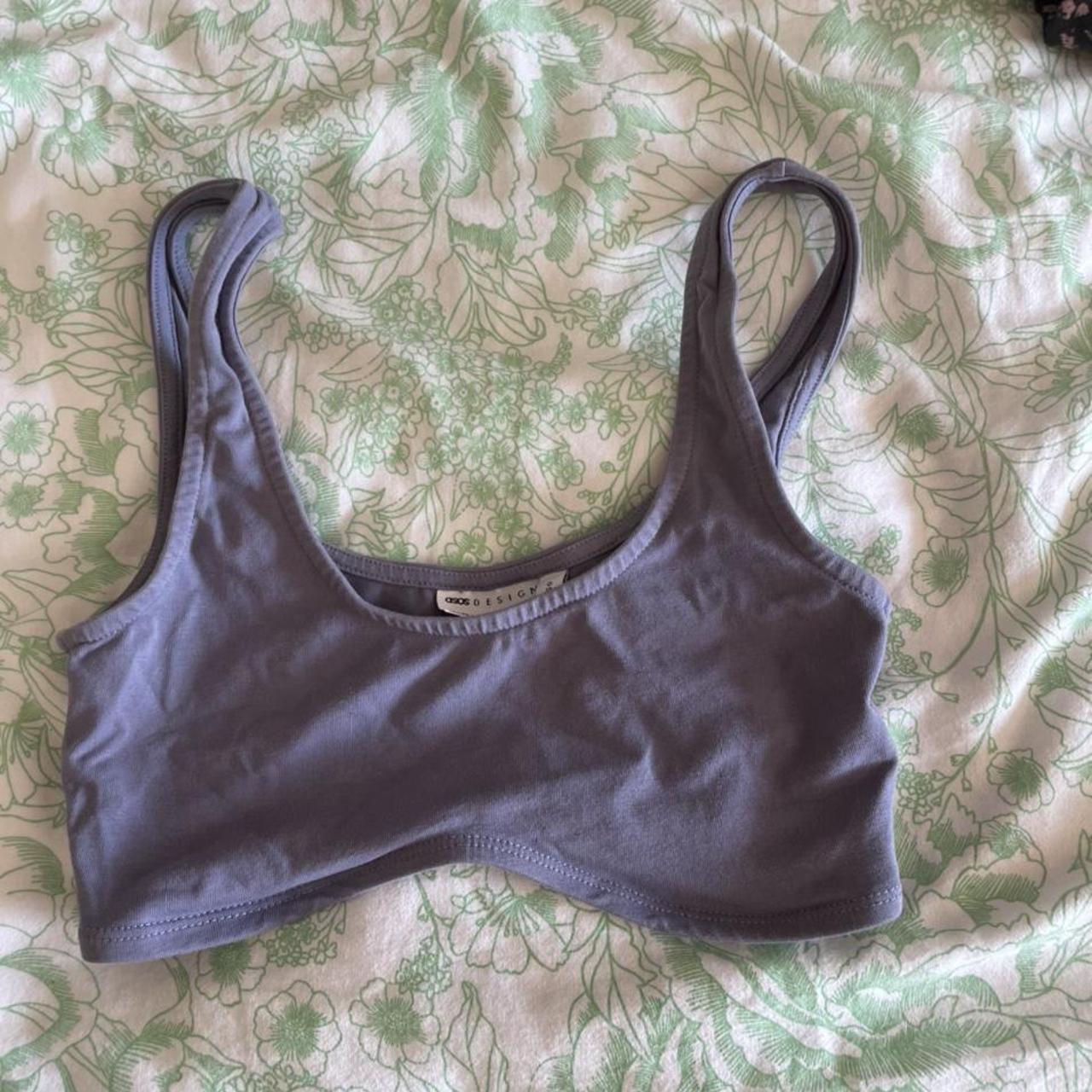 ASOS Crop top Blue Good condition UK4 - Depop