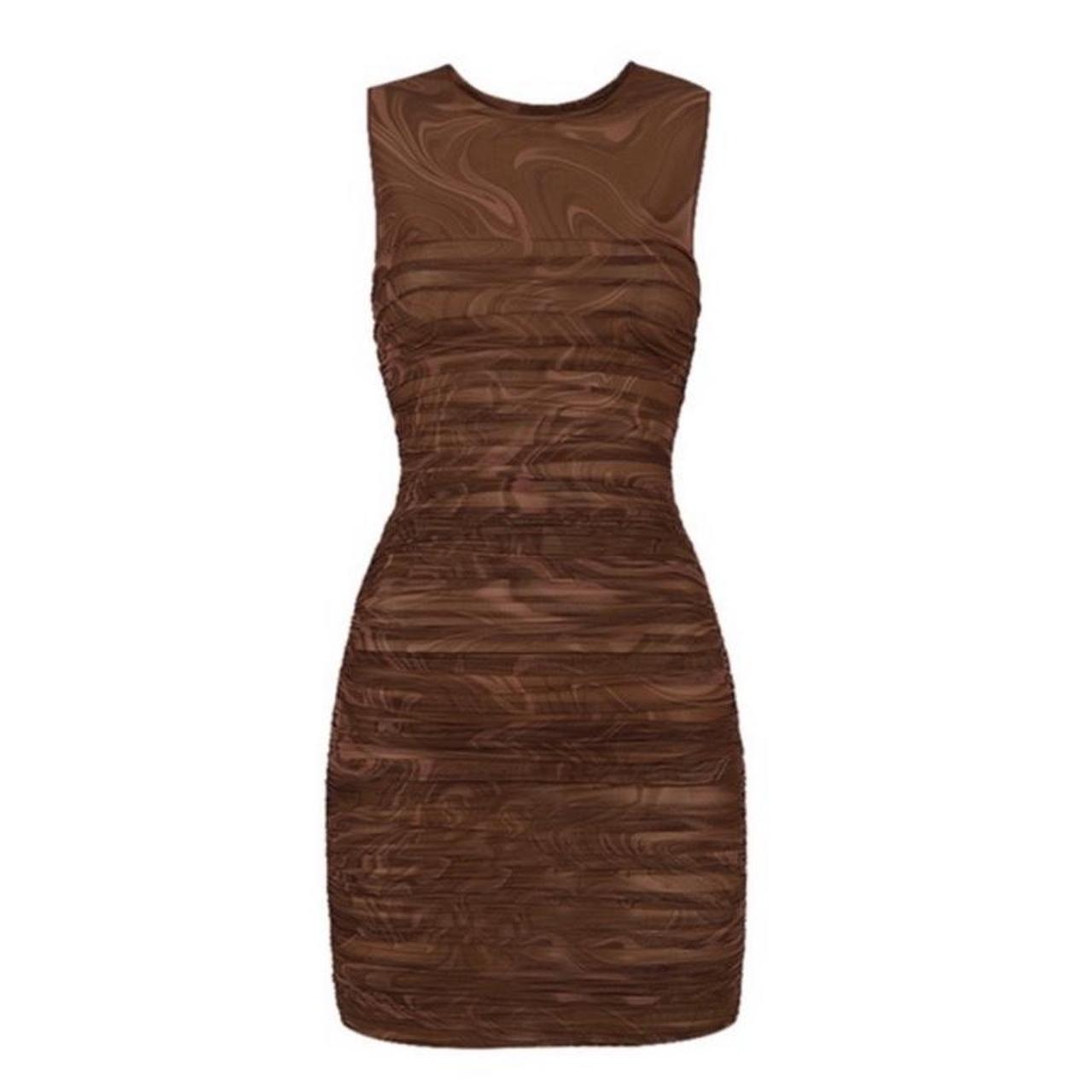 House of CB sheer brown dress Size L+ Very... | Depop