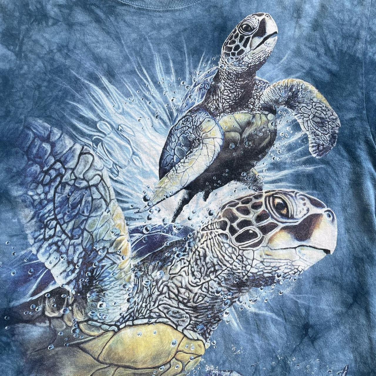 blue sea turtle graphic tee shirt from THE MOUNTAIN... - Depop