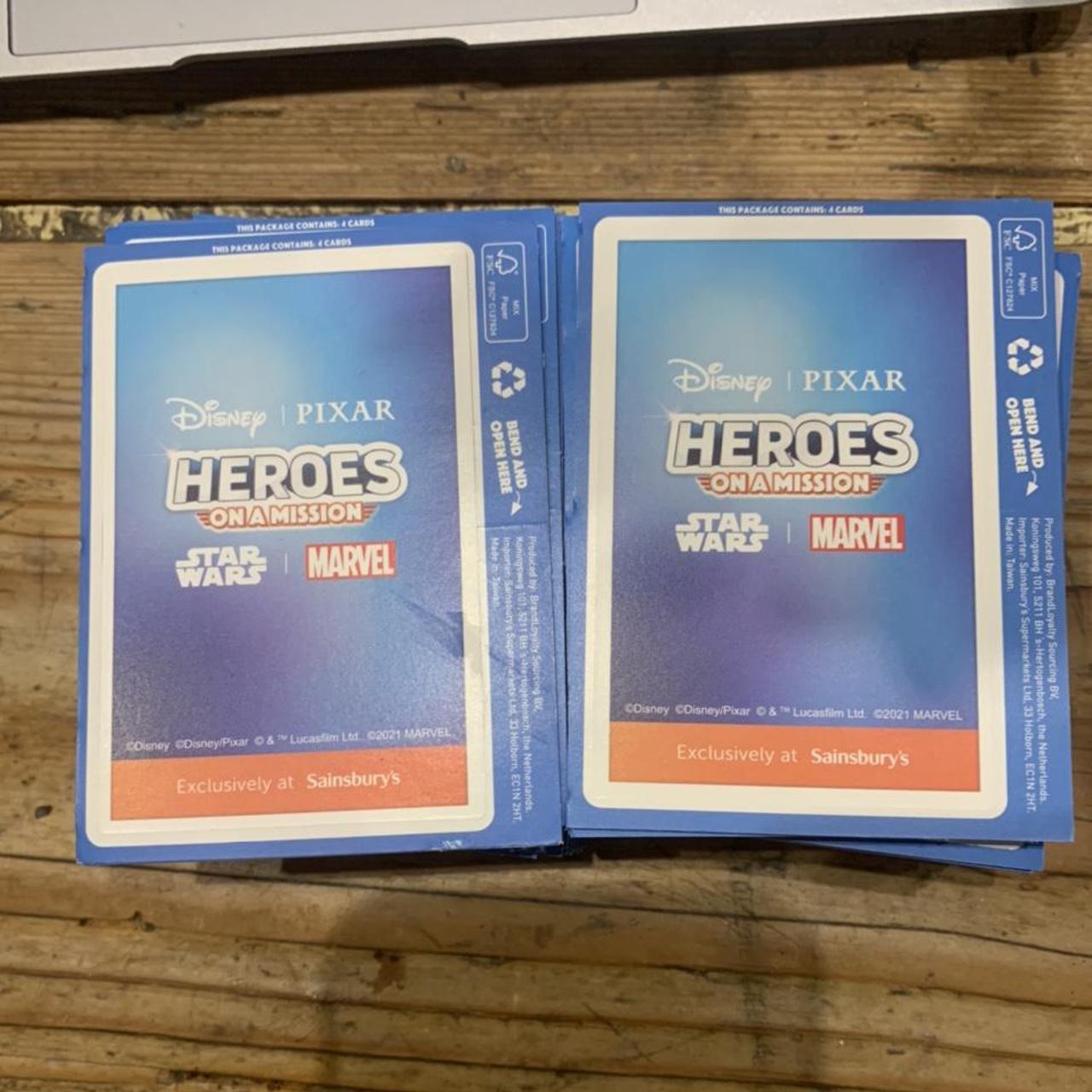 Disney Pixar heroes cards, 80 packs (320 cards)... - Depop