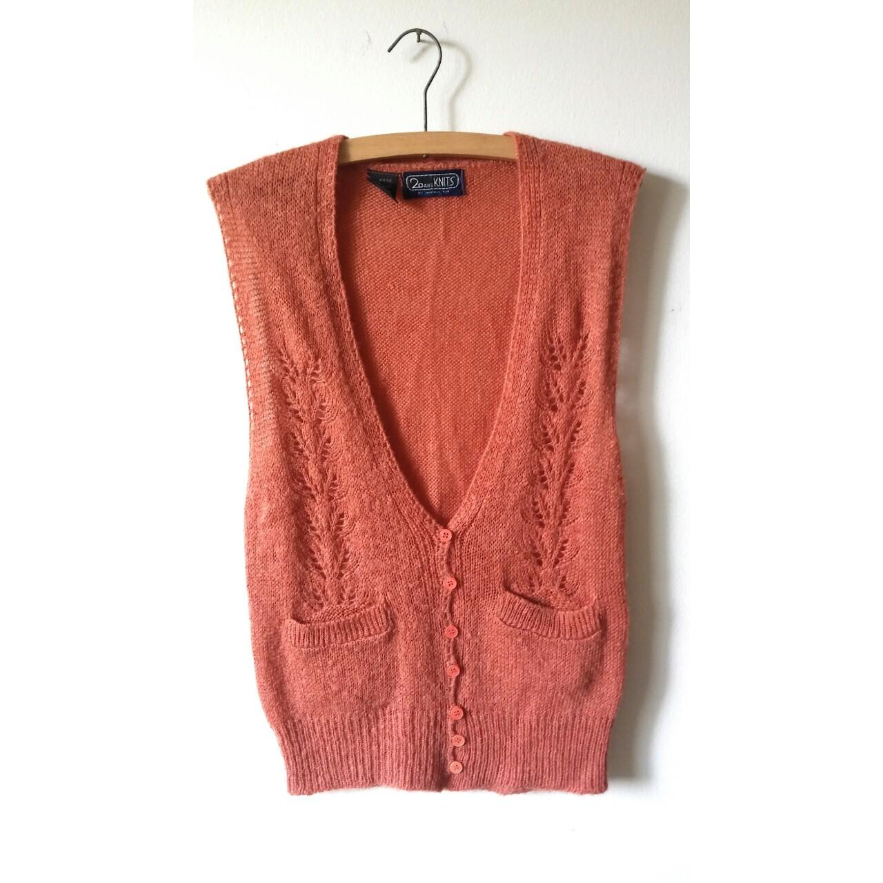 Vintage burnt/rust orange sweater vest, with a... | Depop