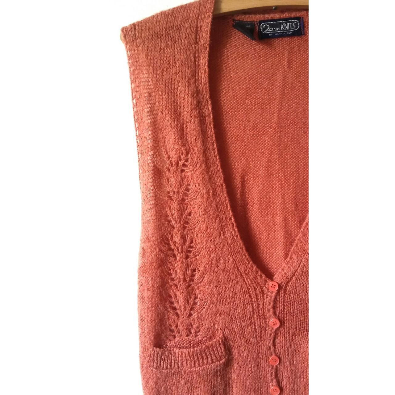 Vintage burnt/rust orange sweater vest, with a... - Depop