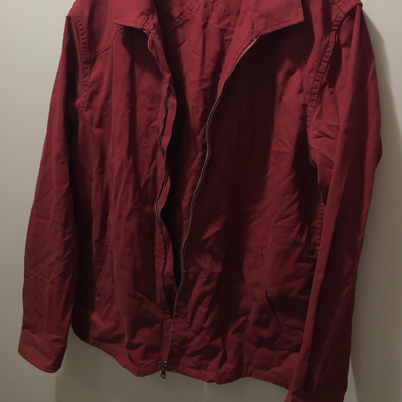 Topman mens utility jacket in scarlet red. Worn... - Depop