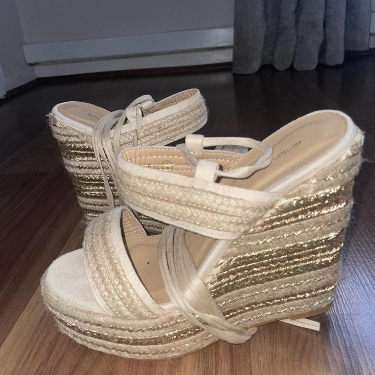 PLT WEDGES SIZE 3 worn a few times on holiday... - Depop