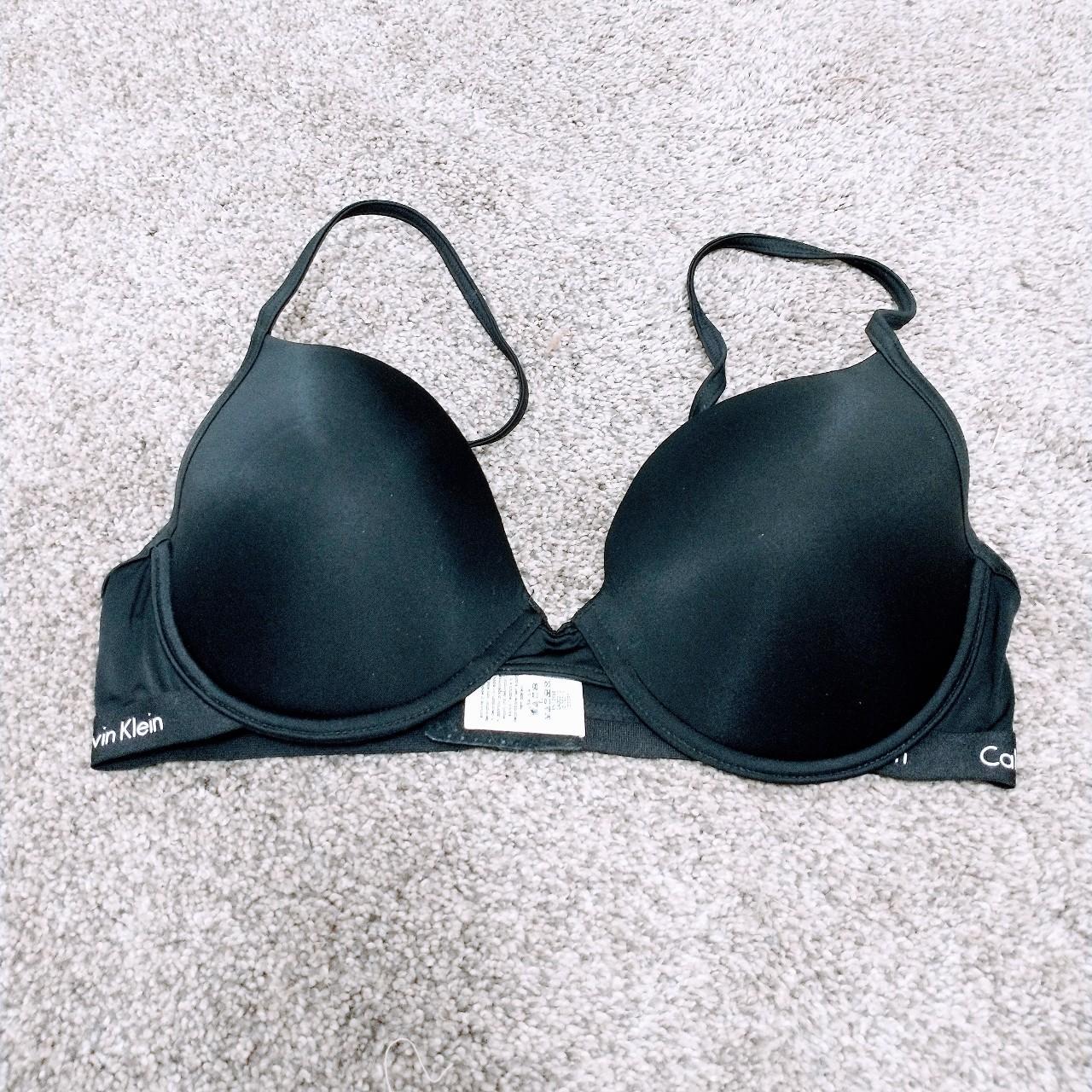 Black Calvin Klein bra with branded band. Size... - Depop