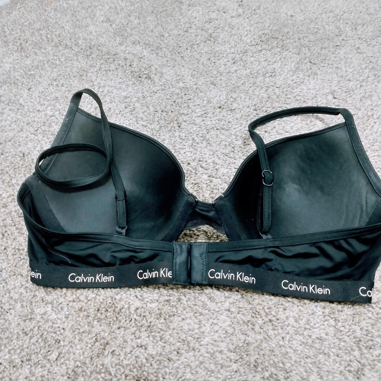 Black Calvin Klein bra with branded band. Size... - Depop