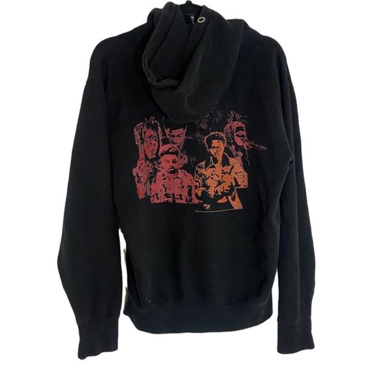 Rappers black zip up hoodie (screen printed &... - Depop