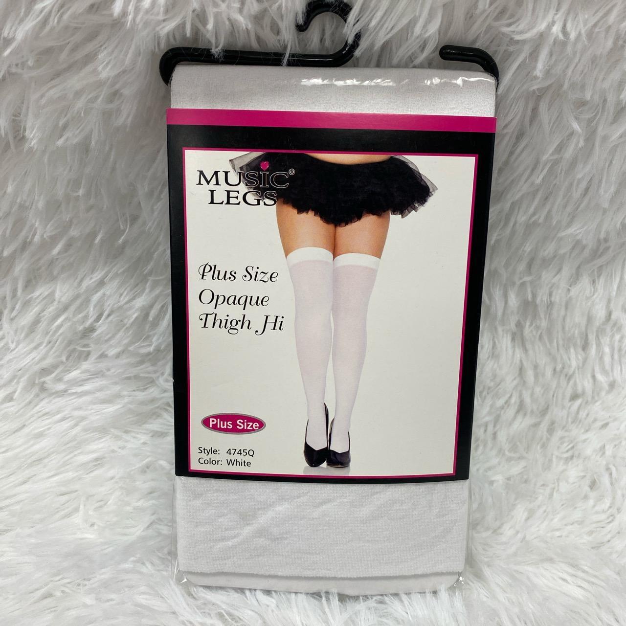 Music Legs 4745Q Plus Size Opaque Thigh Highs in... - Depop