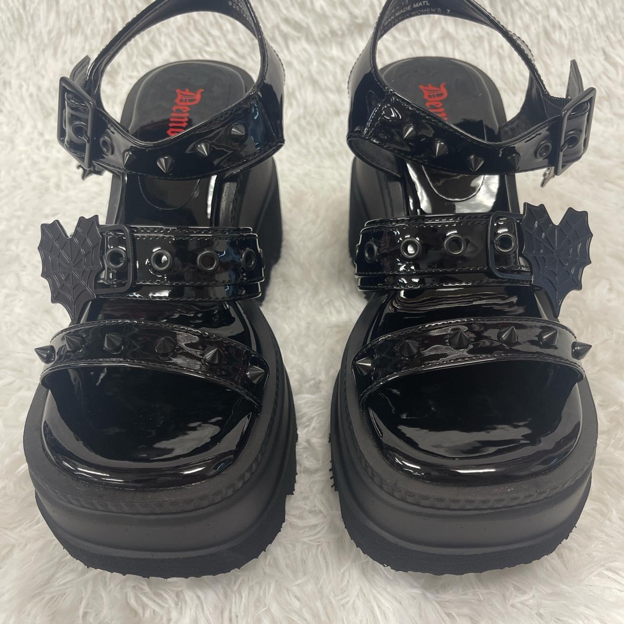 Demonia Shaker-13 4 1/2" Wedge Platform Ankle Strap... - Depop
