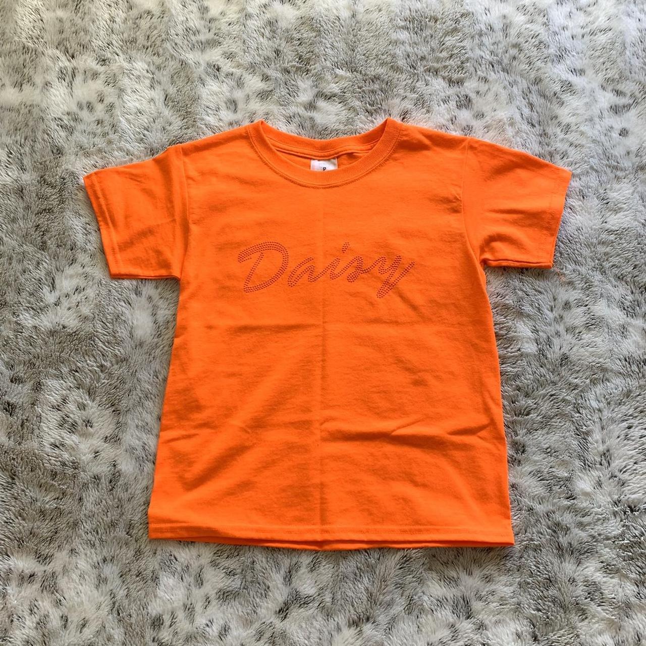 neon orange daisy daisy tv baby tee. perfect... - Depop