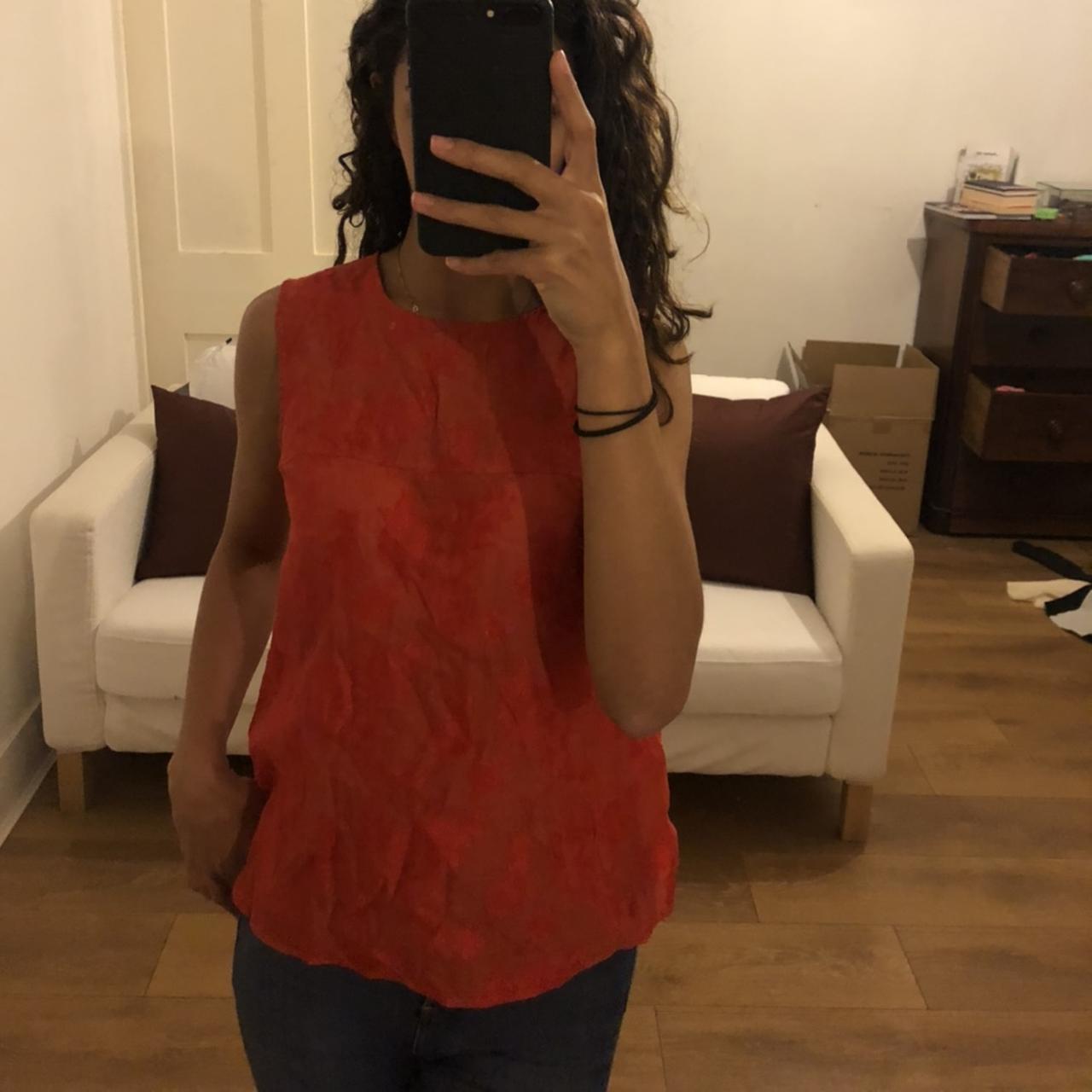 Mango red / orange pattern top - size small #top... - Depop