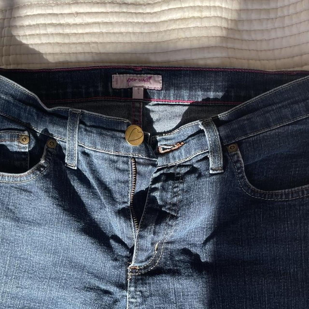 beaut vintage per una mid/low waisted jeans with... - Depop