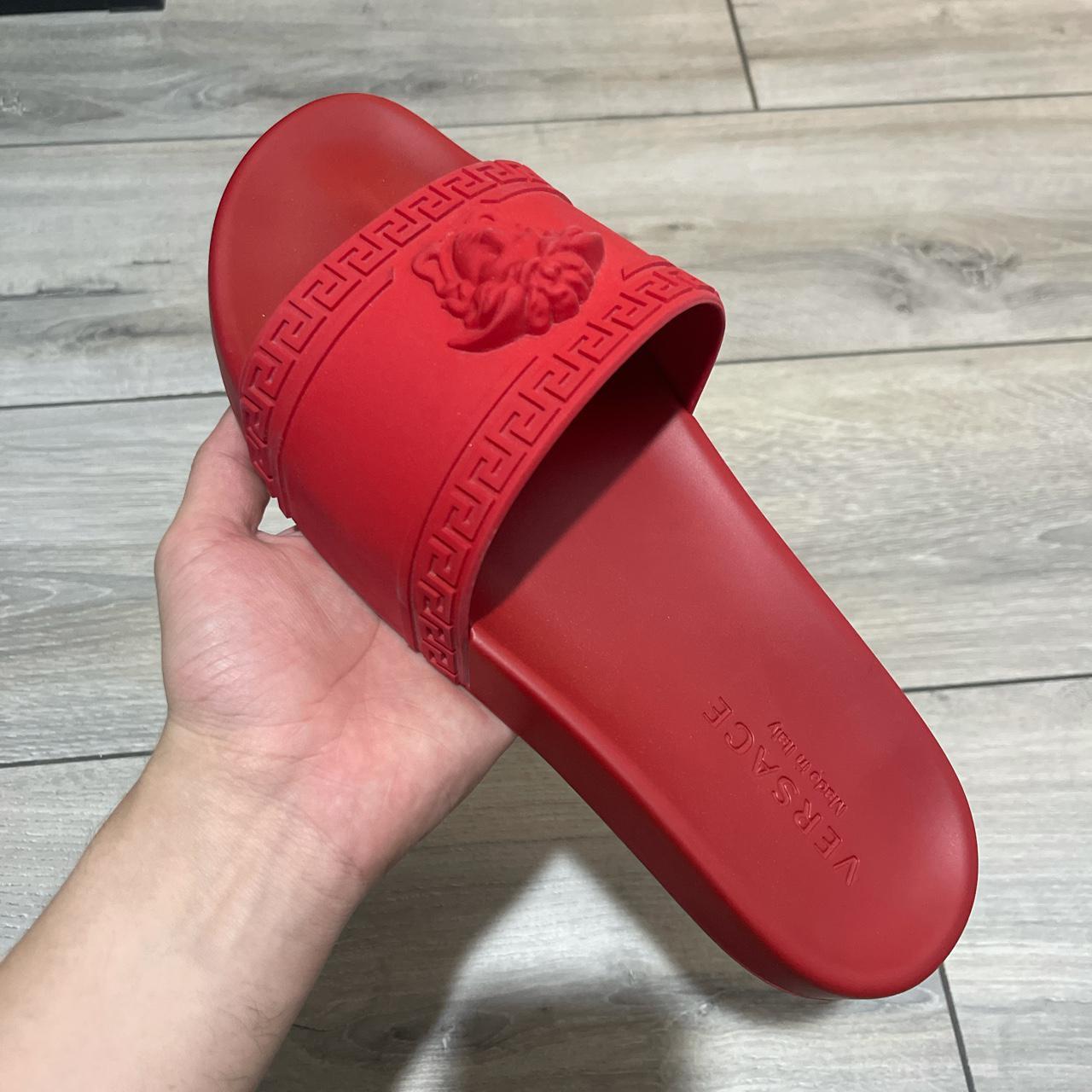 Versace slides 100% authentic Worn ONCE Size 44... - Depop