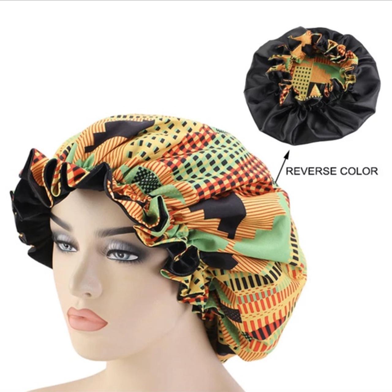 First iMpressionn Mama Africa Silk Green Bonnet - Depop
