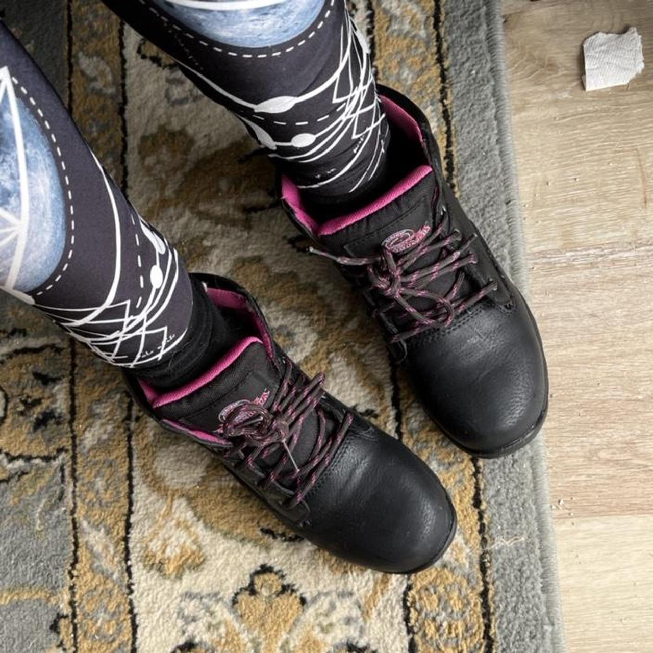 Timberland Women's Black and Pink Boots | Depop