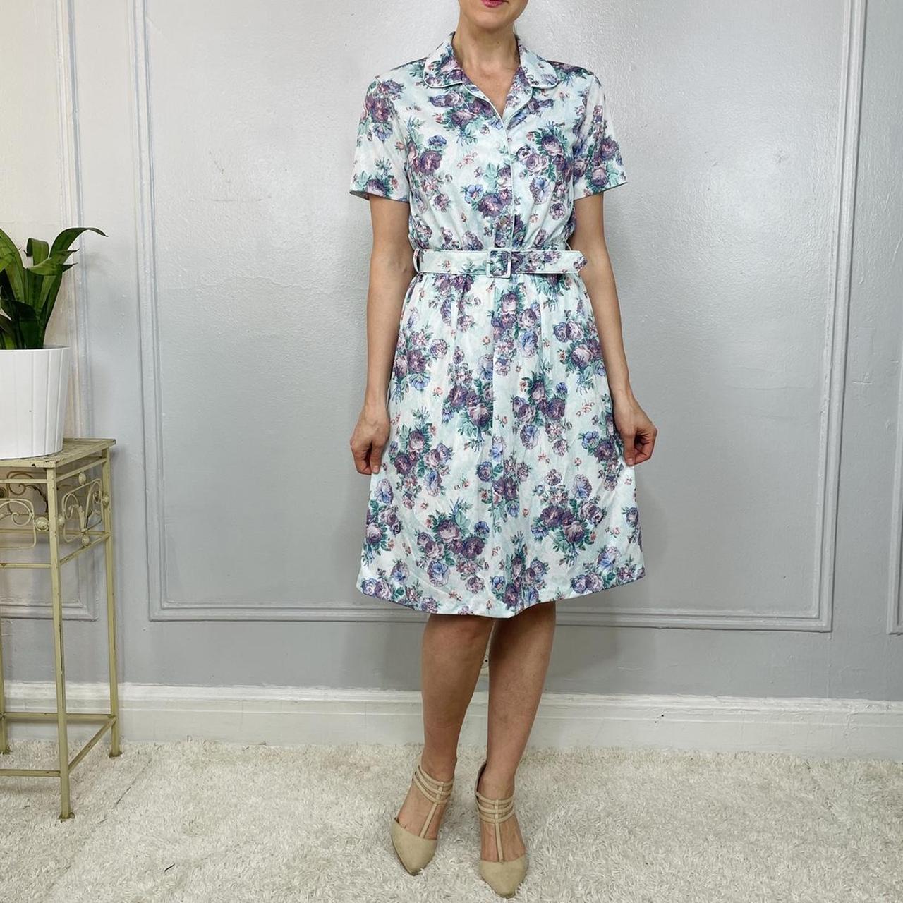 Vintage Spring Dress 70s floral day dress with... - Depop