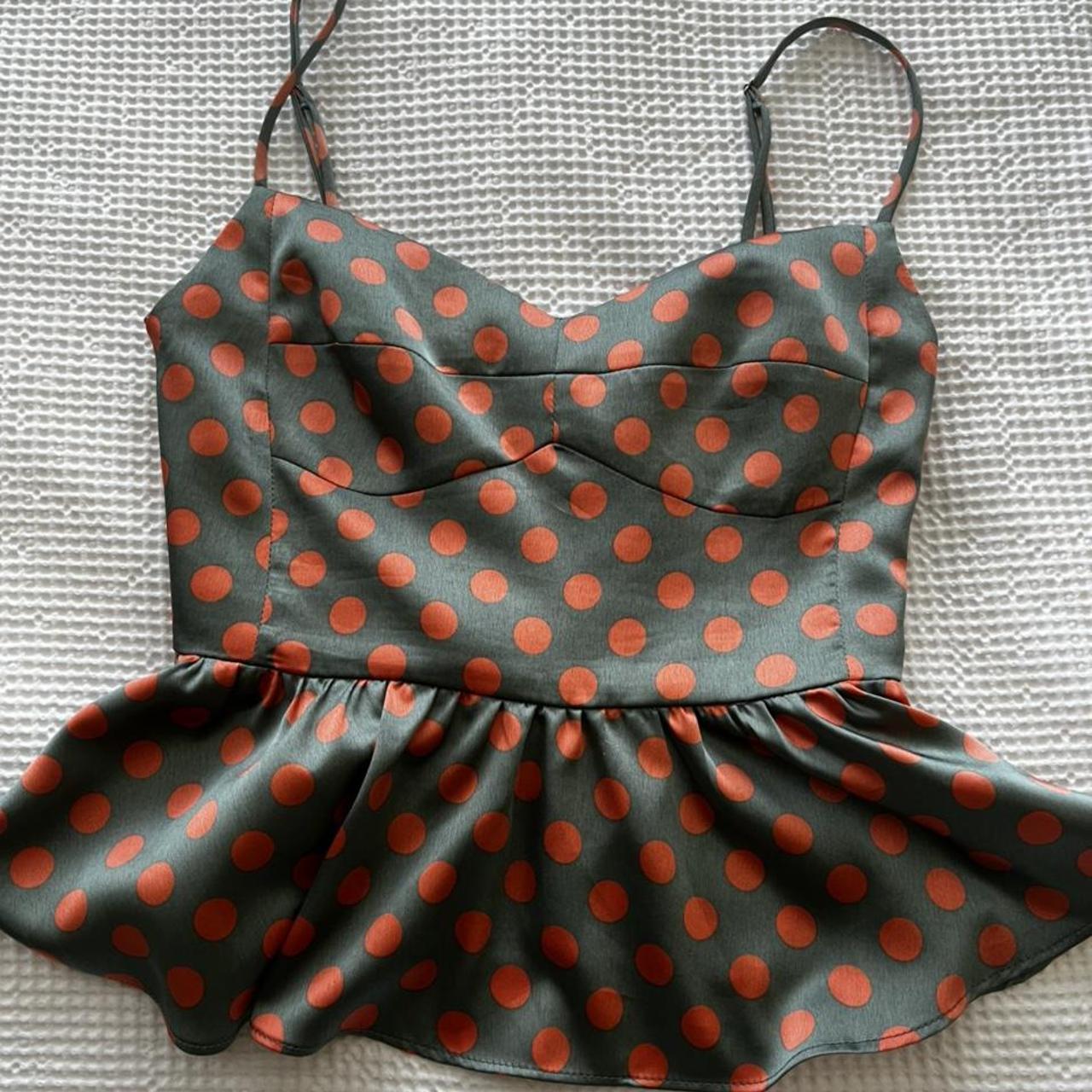 Zara peplum spotty top size medium, £7.50 including p&p - Depop
