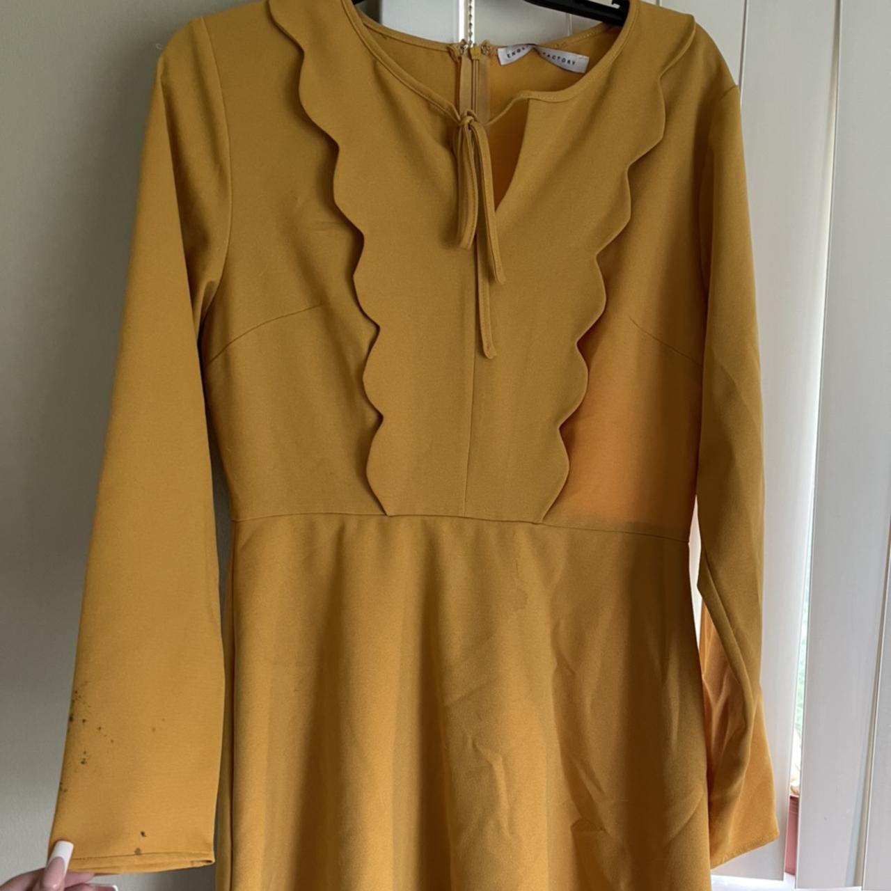 MODCLOTH mustard yellow indie folk dress. has some... - Depop