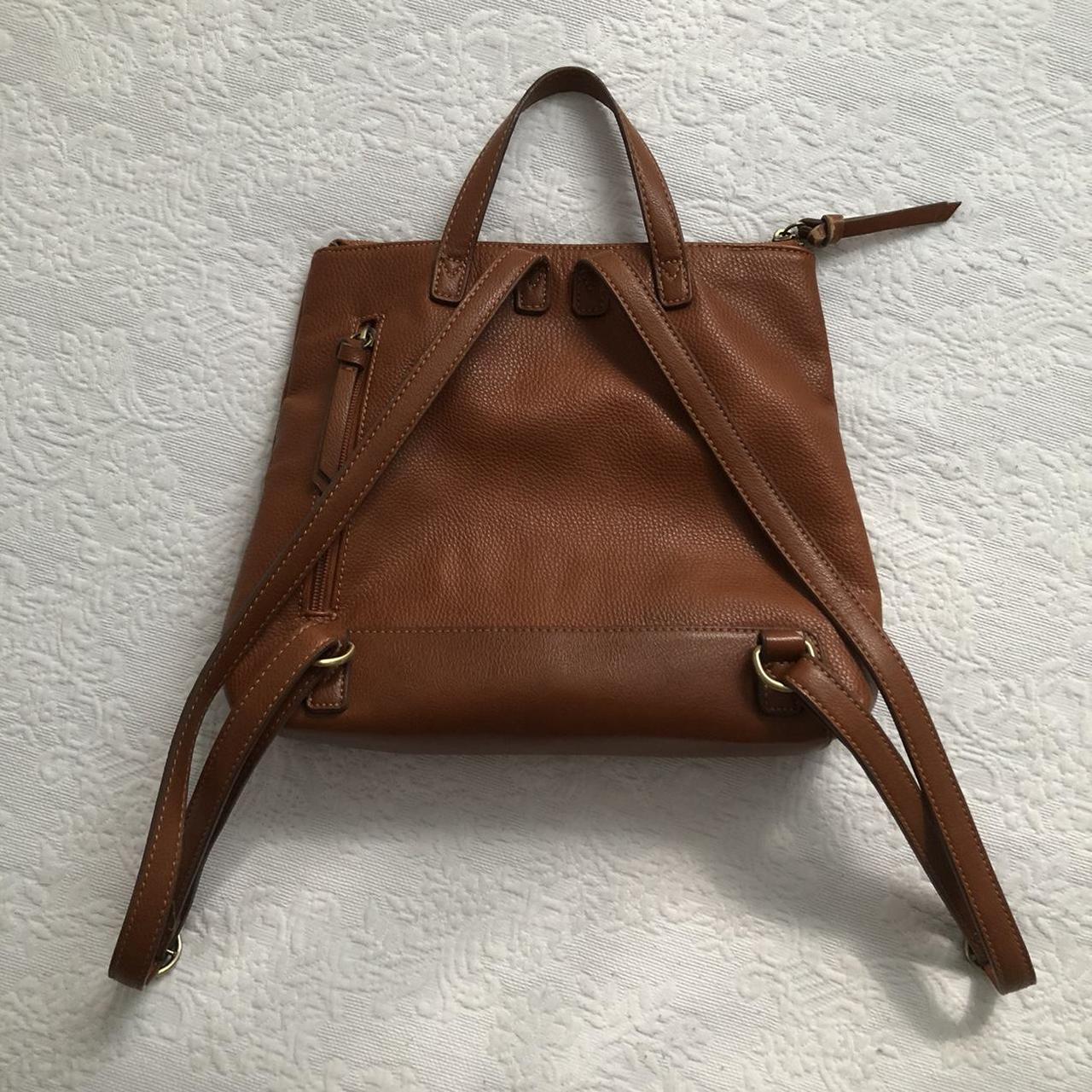 Fiorelli brown leather backpack - Front and back... - Depop