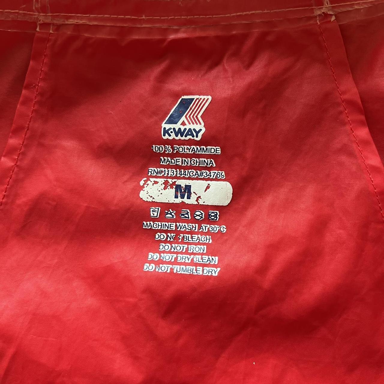 Medium red K-Way waterproof rain jacket. Unlined... - Depop
