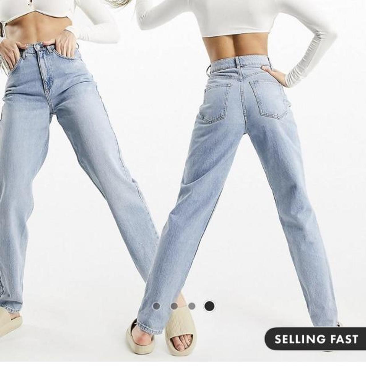 Asos Design High Rise Slouchy Mom Jeans In Stonewash Depop