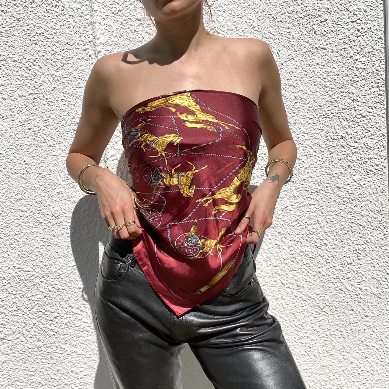 Vintage Italian scarf silky feel polyester large... - Depop