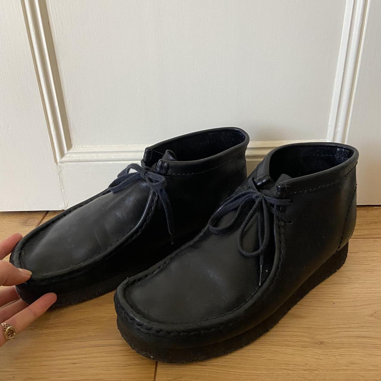 CLARKS ORIGINALS Clarks street black leather... - Depop
