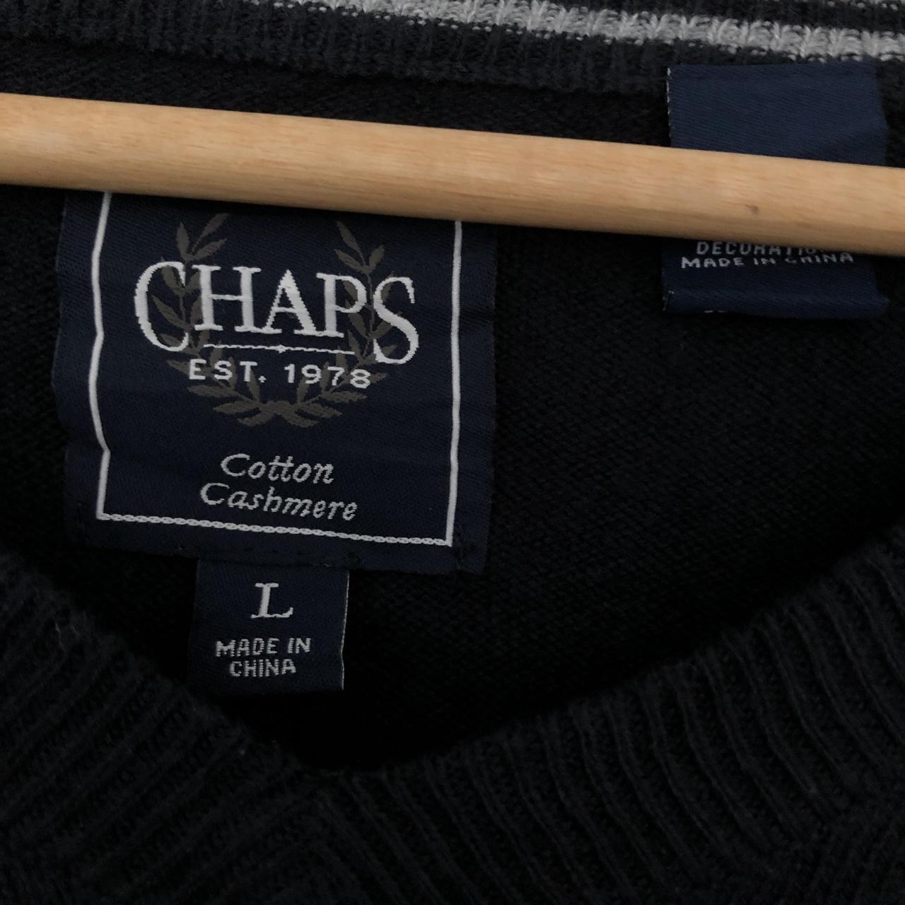 Vintage Chaps Ralph Lauren wool sweatshirt. Black.... - Depop