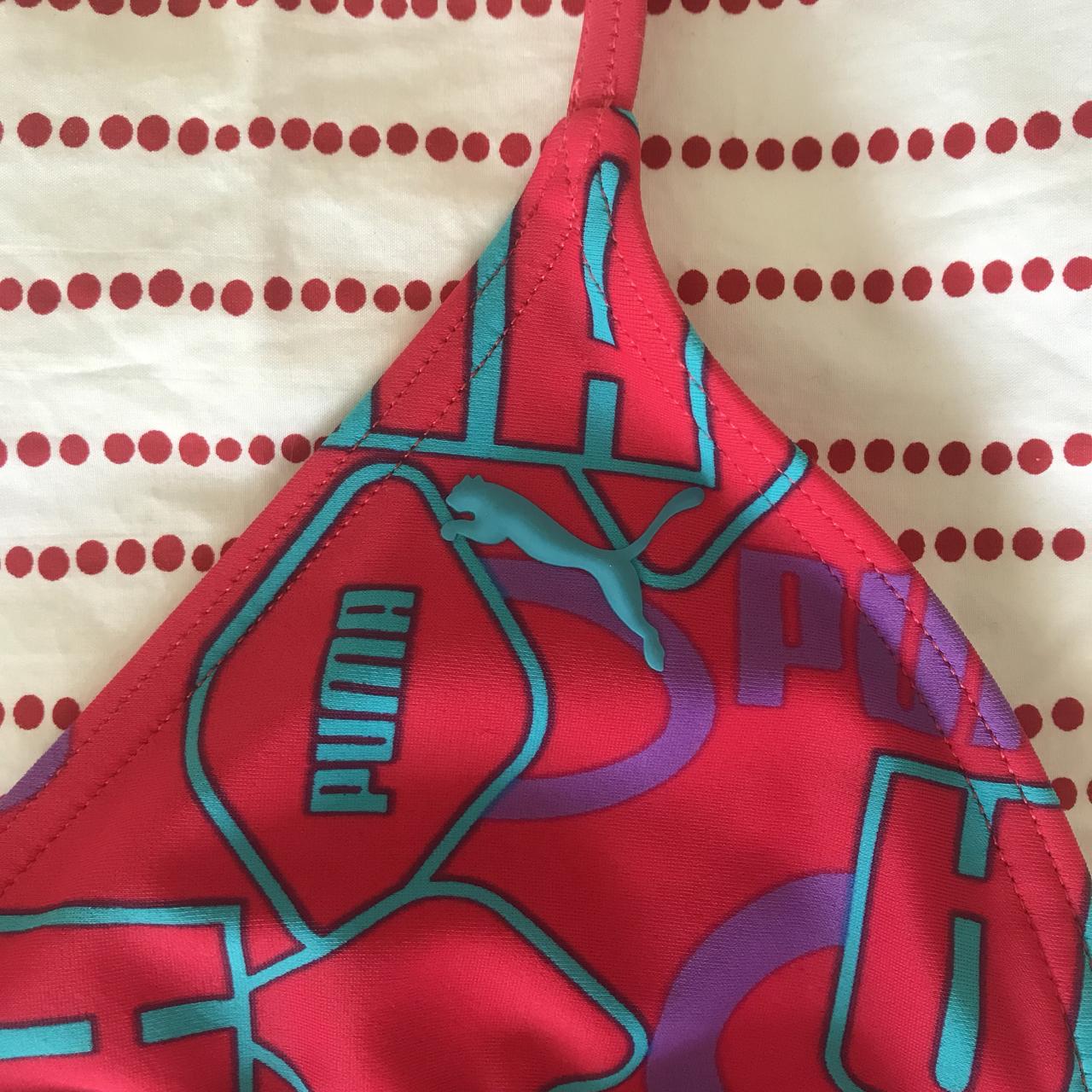 **REDUCED** hot pink / red vintage puma bikini size... - Depop