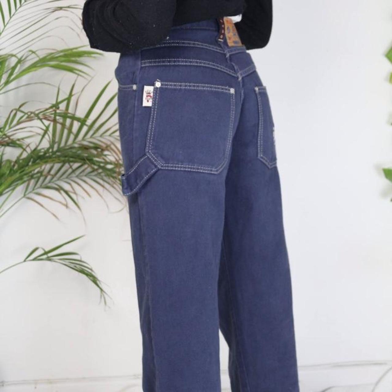 Cropped vintage Spliffy carpenter jeans. True blue... - Depop